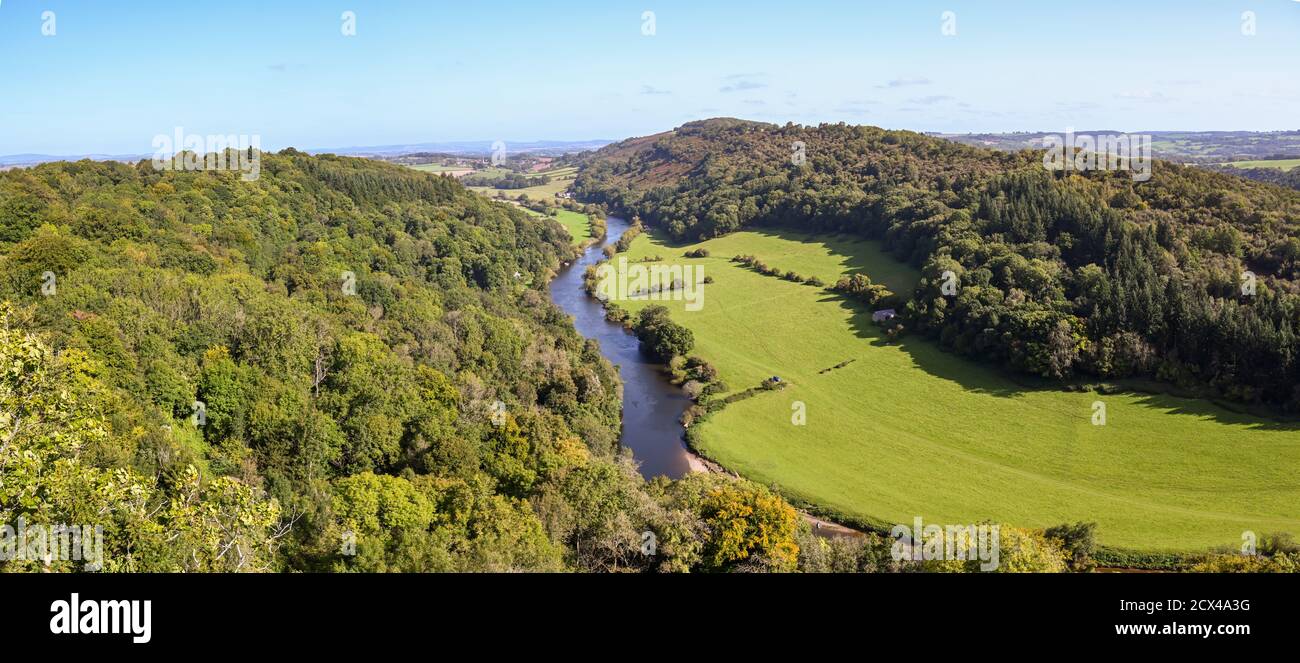 Symonds, Yat, England - September 2020: Panoramic aerial view of the ...