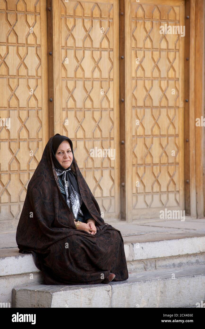 Iranian flag hanging in front of Imam mosque, Imam Square, Isfahan ...