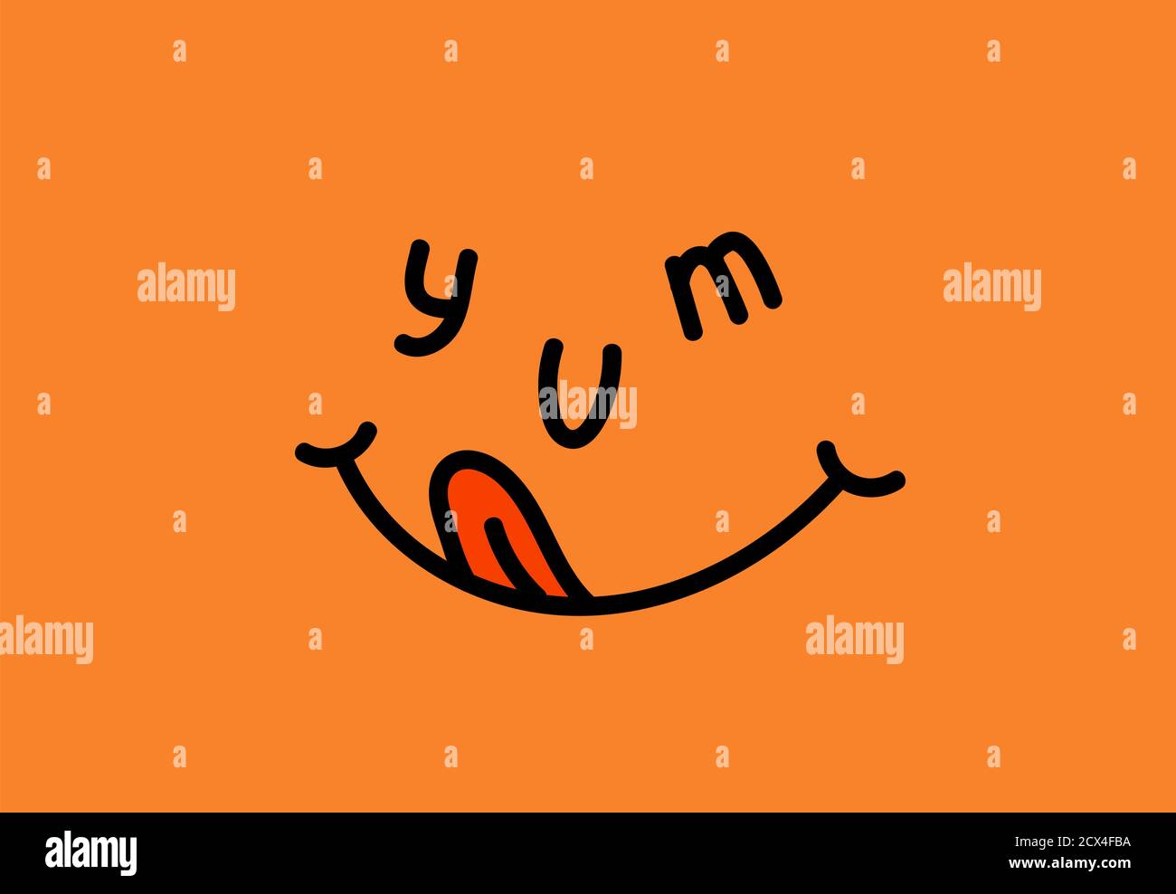 Yum text in the speech bubble. Yummy concept design doodle for print ...