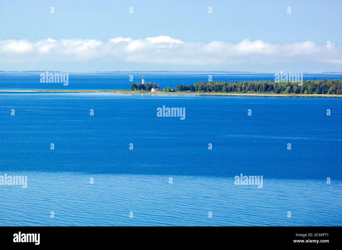USA, Great Lakes, Michigan, Lake Michigan,Gros Cap , St.Helena Island ...