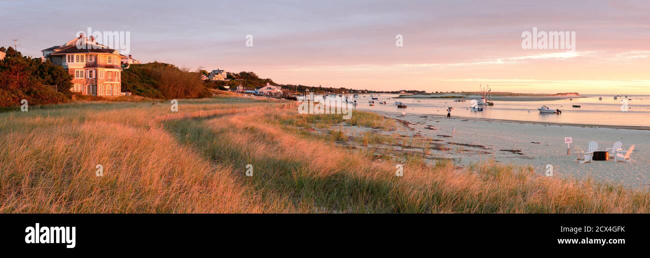 Coastal dunes in the morning,Chatham Bars Inn, Chatham Bay, Cape Cod ...