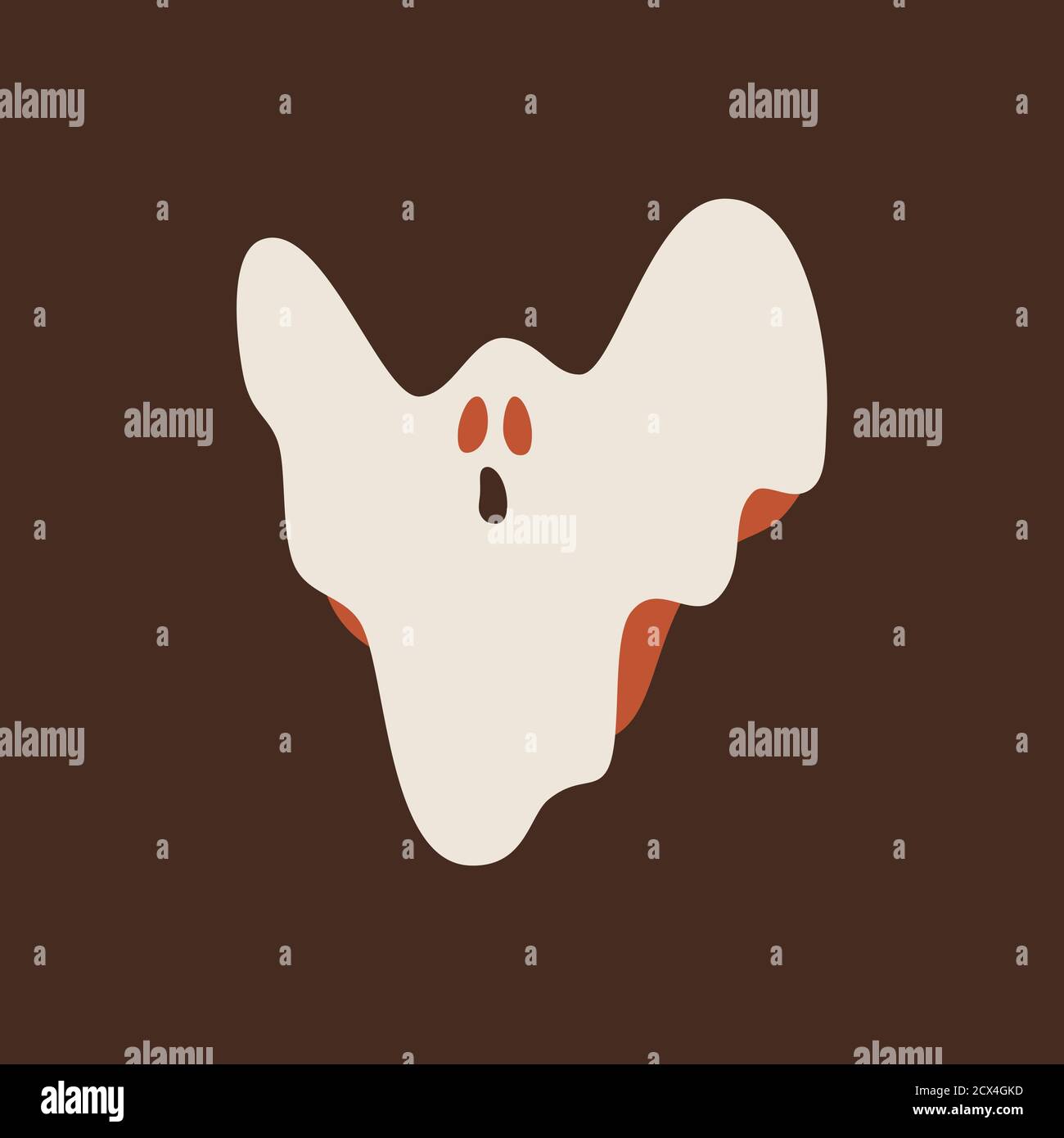 White Cartoon halloween ghost icon. Smiley and evil emotions Stock ...