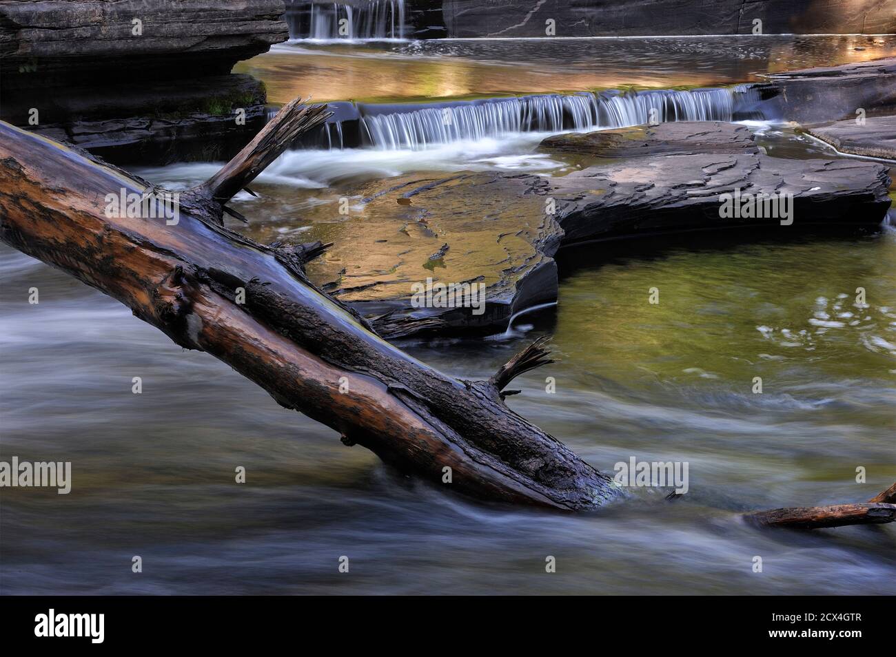 Manido Waterfalls, Presque Isle River, Porcupine Mountains Wilderness ...