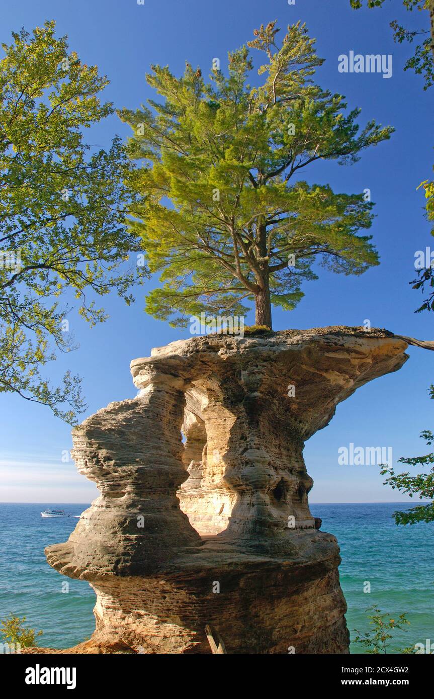Chapel rock pictured rocks michigan hi-res stock photography and images ...