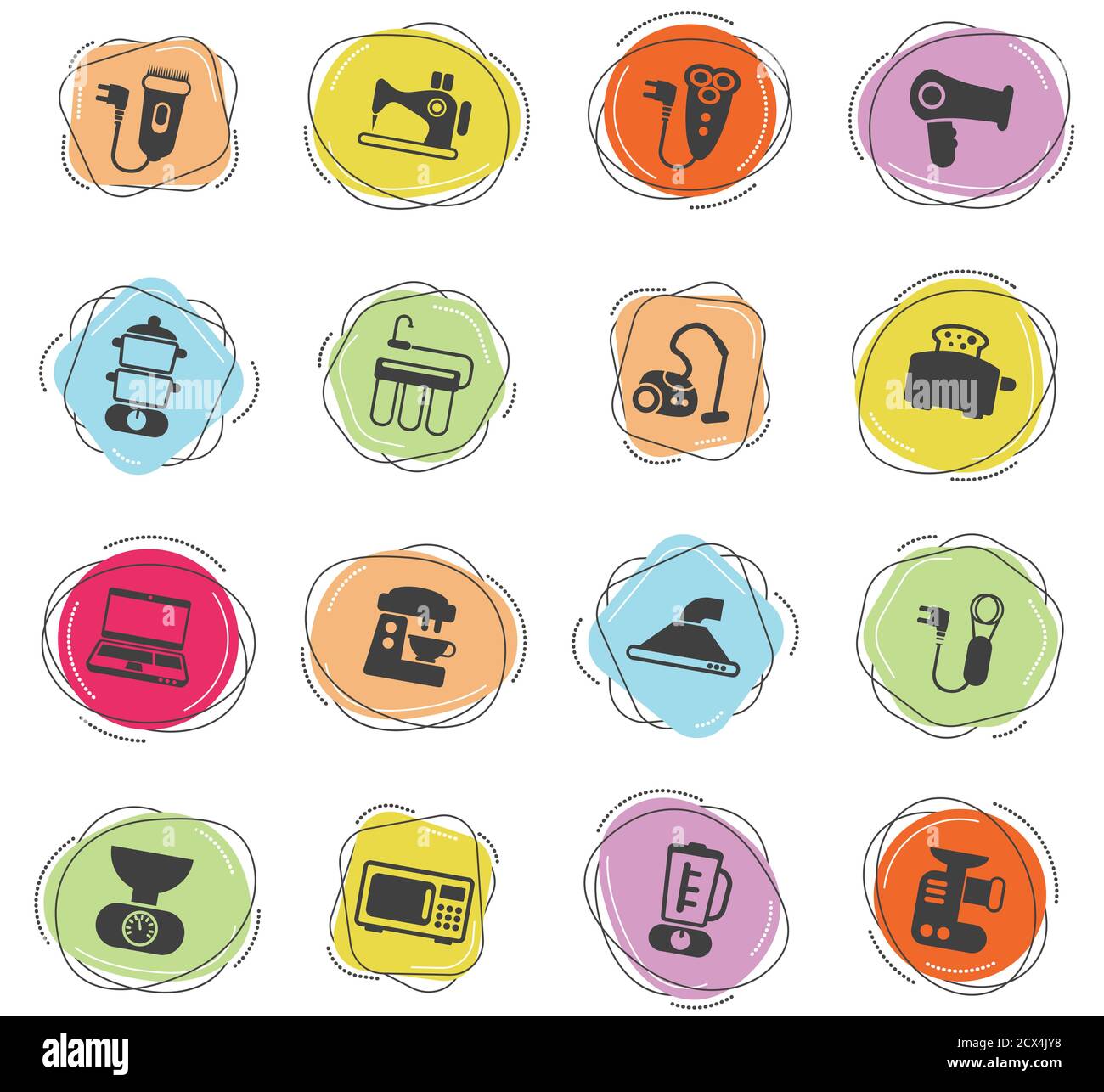 home appliances icon set Stock Vector Image & Art - Alamy