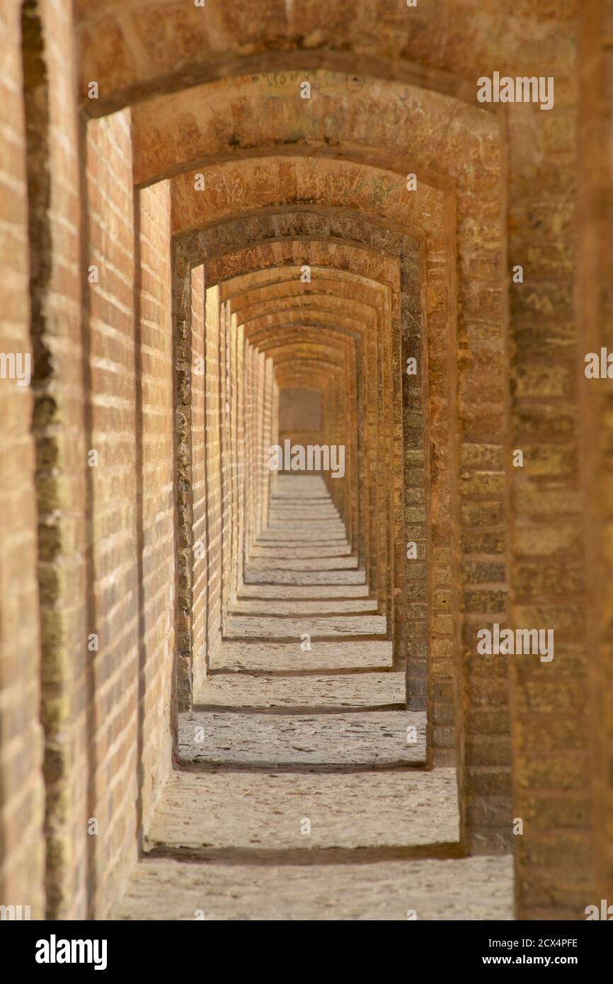 The Pol bridge and brickwork arch detail Isfahan, Central Iran. Also ...