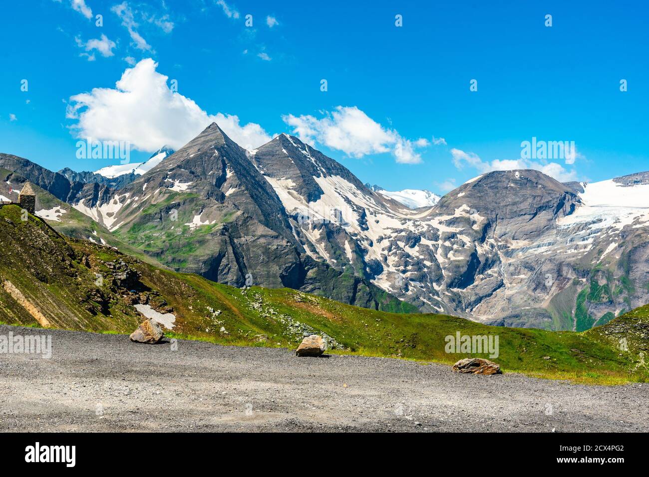 High mountains of Hohe Tauern around Grossglockner. Austrian Alps ...