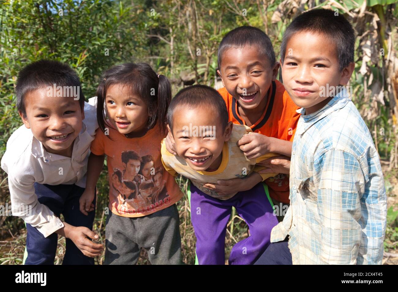 Children in countryside laos hi-res stock photography and images - Alamy