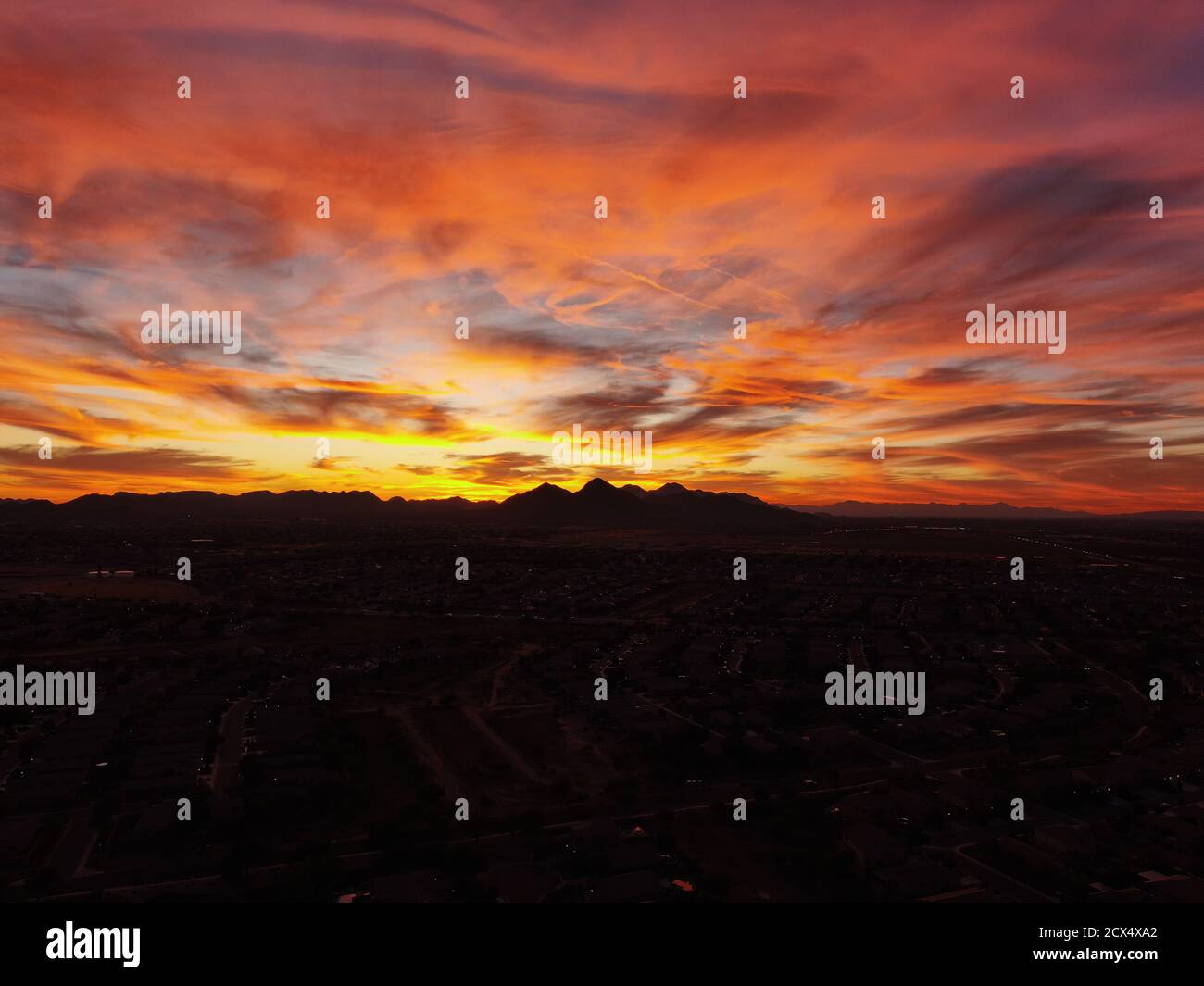 An incredible Arizona sunset, from the air Stock Photo - Alamy