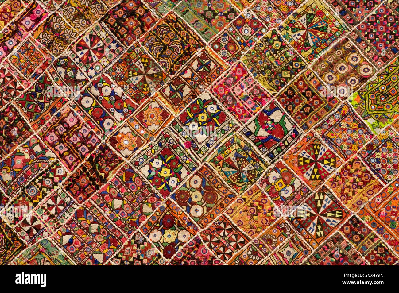 Detail of Rajasthani textile, Jaisalmer, Rajasthan, India Stock Photo ...