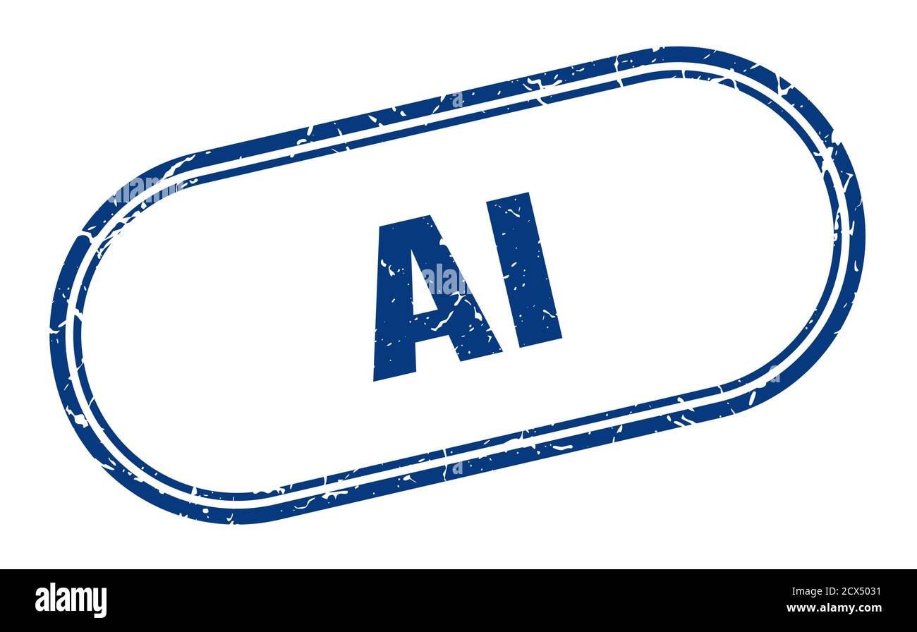 ai stamp. rounded grunge sign on white background Stock Vector Image ...
