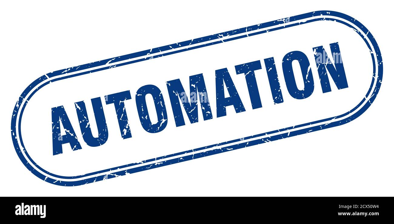 automation stamp. rounded grunge sign on white background Stock Vector ...