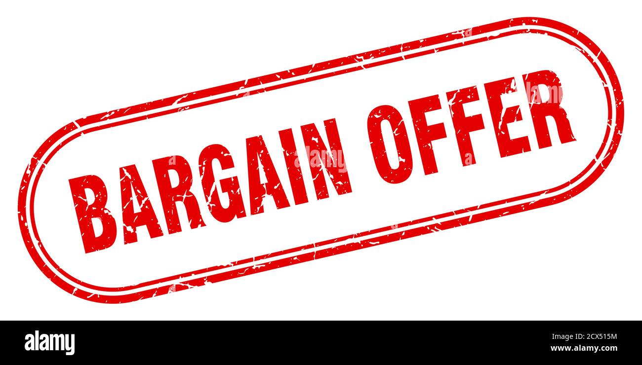bargain offer stamp. rounded grunge sign on white background Stock ...