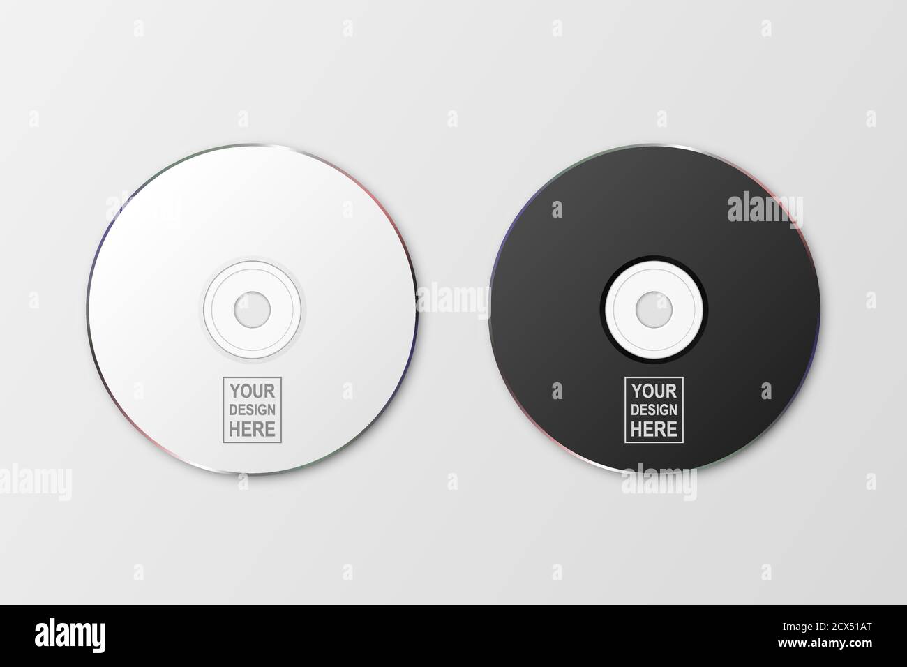 Vector 3d Realistic White and Black CD, DVD Closeup Isolated on White ...