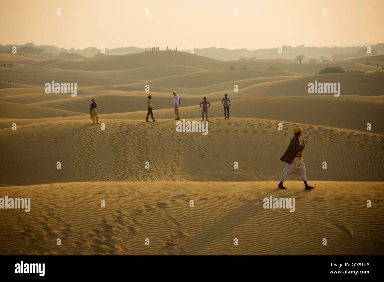 The sand dunes at Sam in the Thar desert west of Jaisalmer is a popular ...