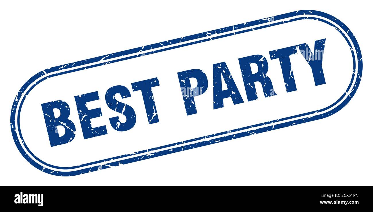 best party stamp. rounded grunge sign on white background Stock Vector ...