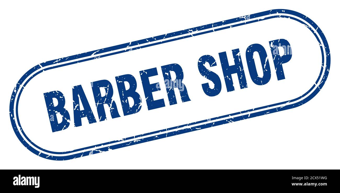 barber shop stamp. rounded grunge sign on white background Stock Vector ...
