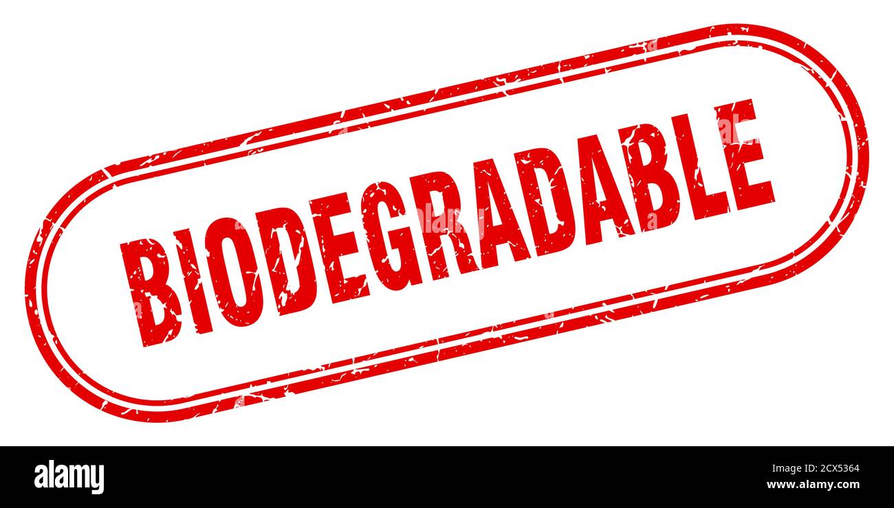 biodegradable stamp. rounded grunge sign on white background Stock ...