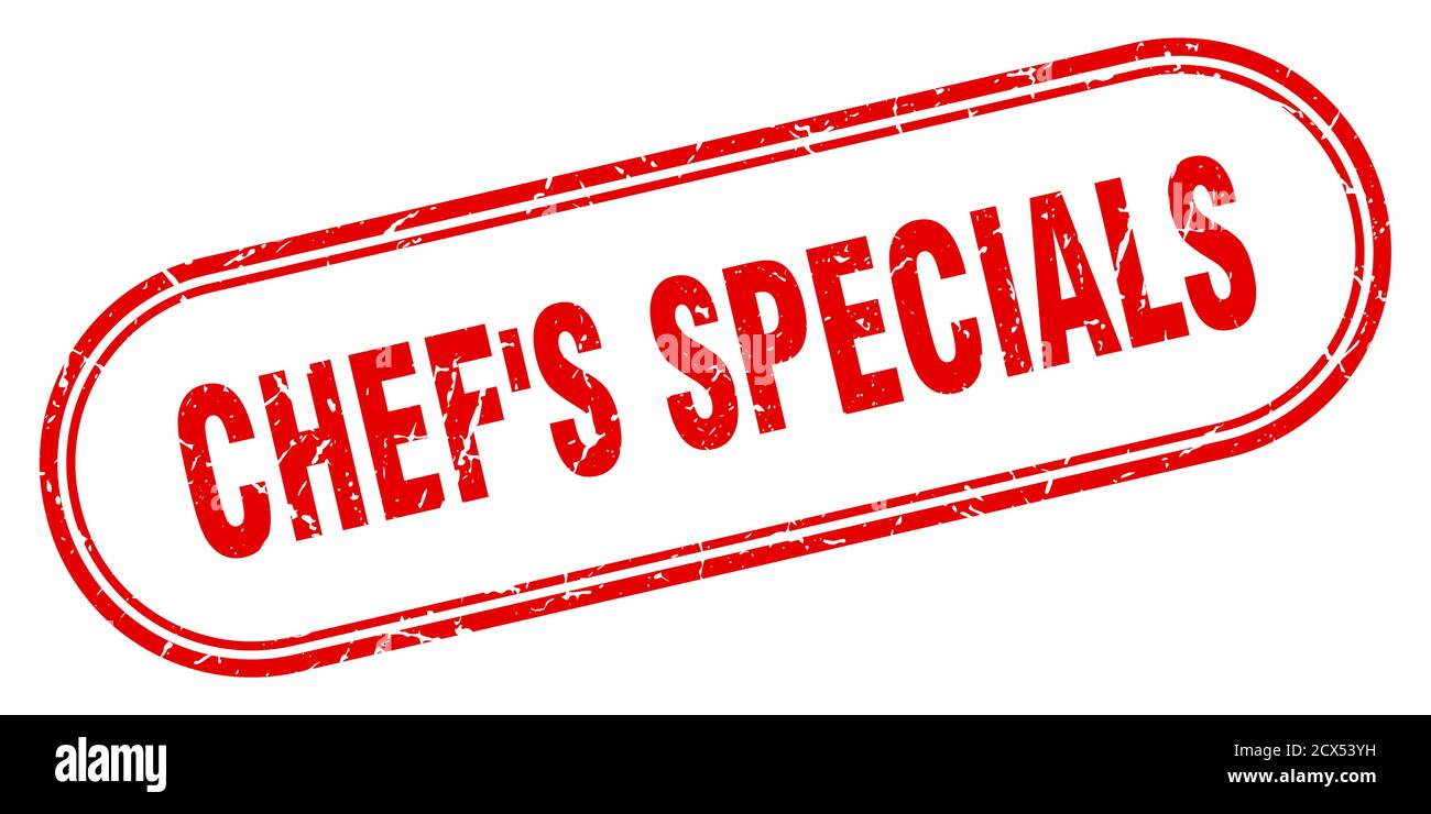 chef's specials stamp. rounded grunge sign on white background Stock ...