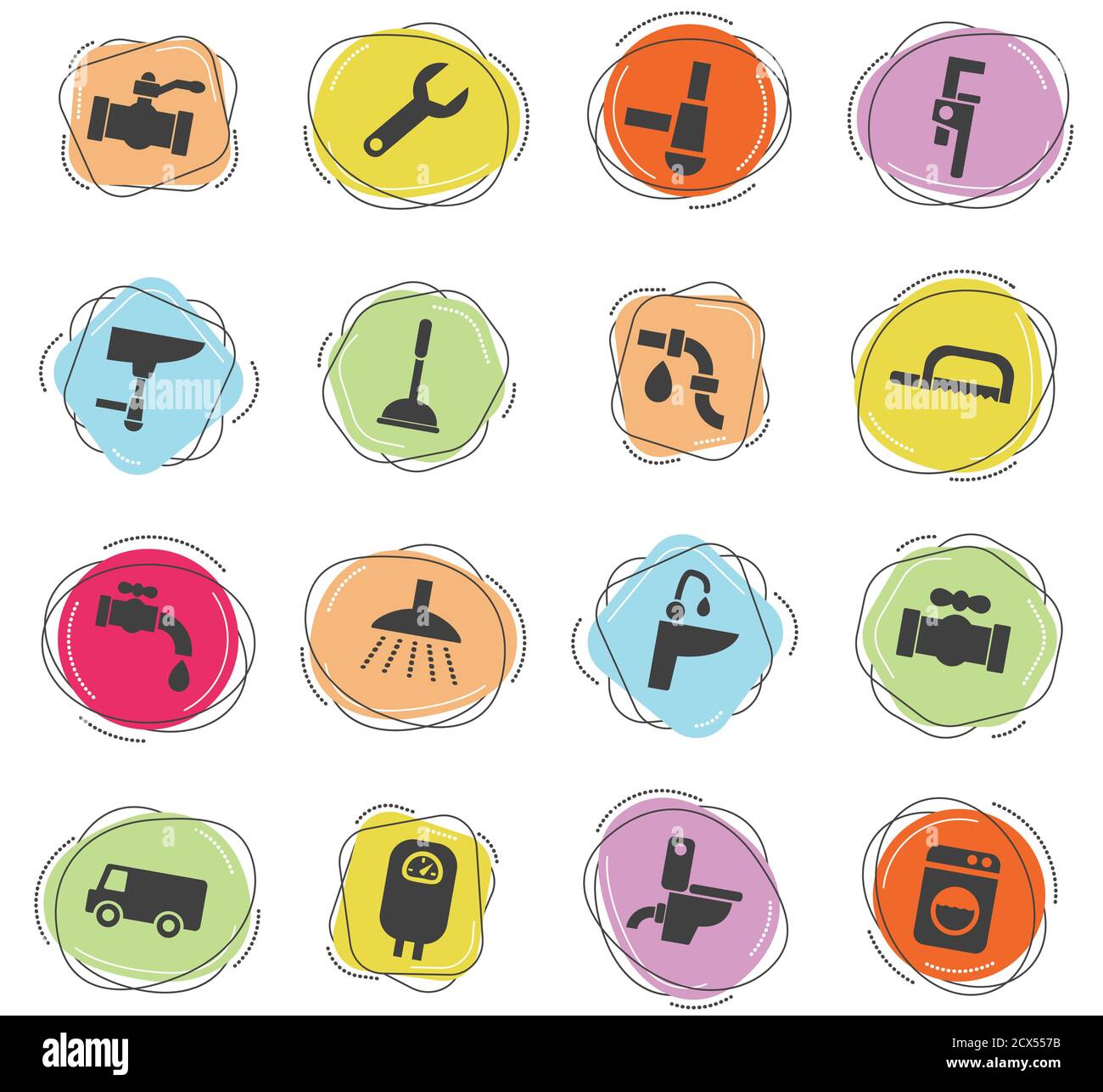 Plumber service tools sink Cut Out Stock Images & Pictures - Alamy