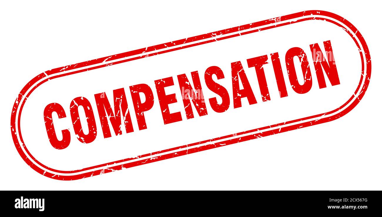 compensation stamp. rounded grunge sign on white background Stock ...