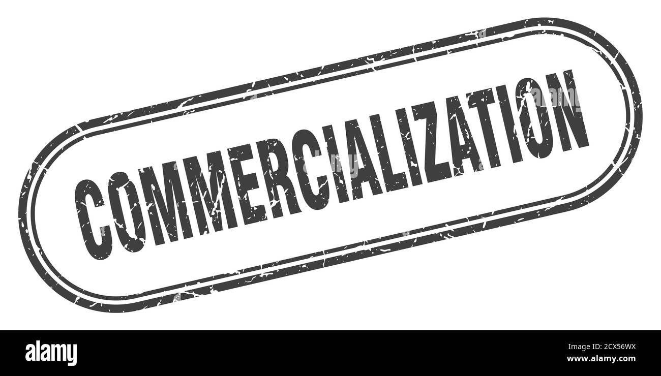commercialization stamp. rounded grunge sign on white background Stock ...