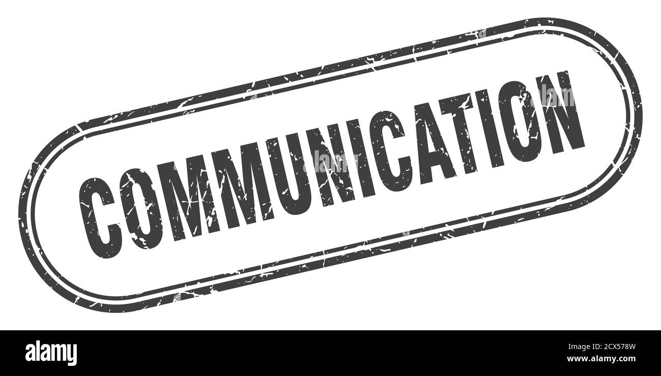communication stamp. rounded grunge sign on white background Stock ...