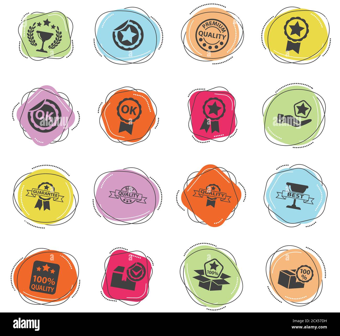 quality icon set Stock Vector Image & Art - Alamy