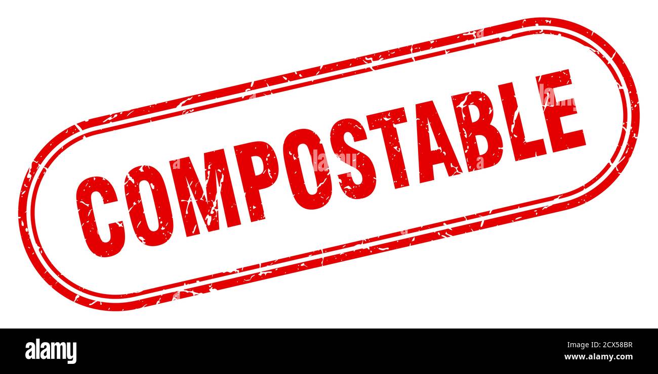 compostable stamp. rounded grunge sign on white background Stock Vector ...