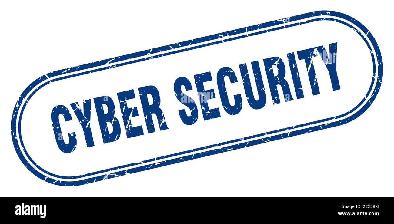 cyber security stamp. rounded grunge sign on white background Stock ...