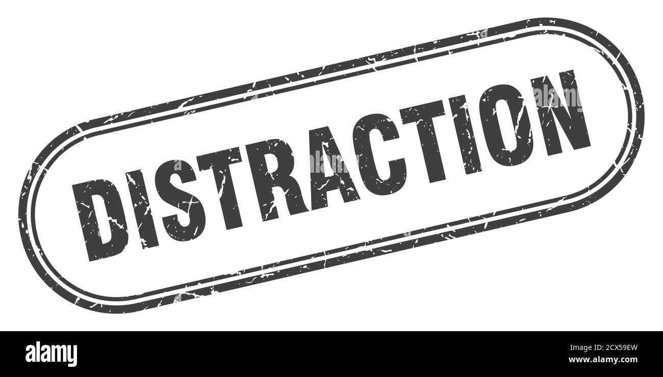 distraction stamp. rounded grunge sign on white background Stock Vector ...