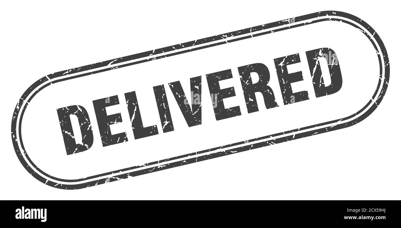 delivered stamp. rounded grunge sign on white background Stock Vector ...