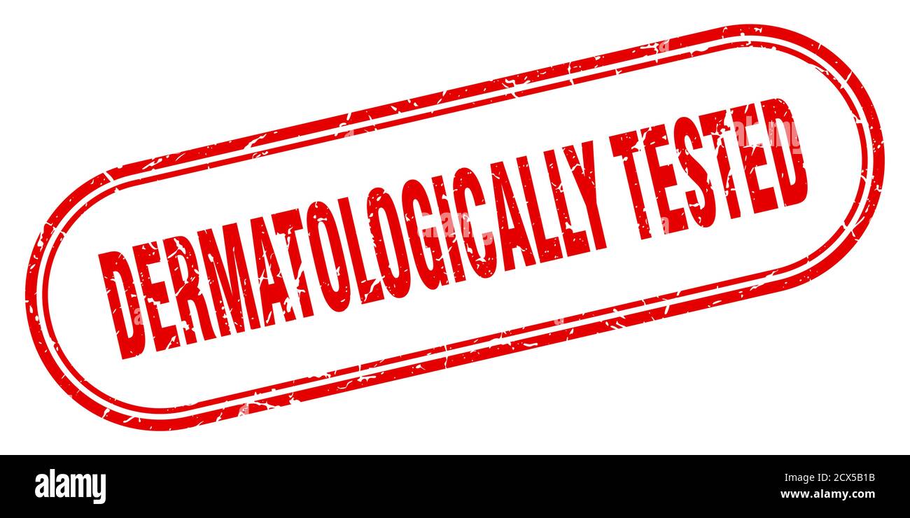 dermatologically tested stamp. rounded grunge sign on white background ...