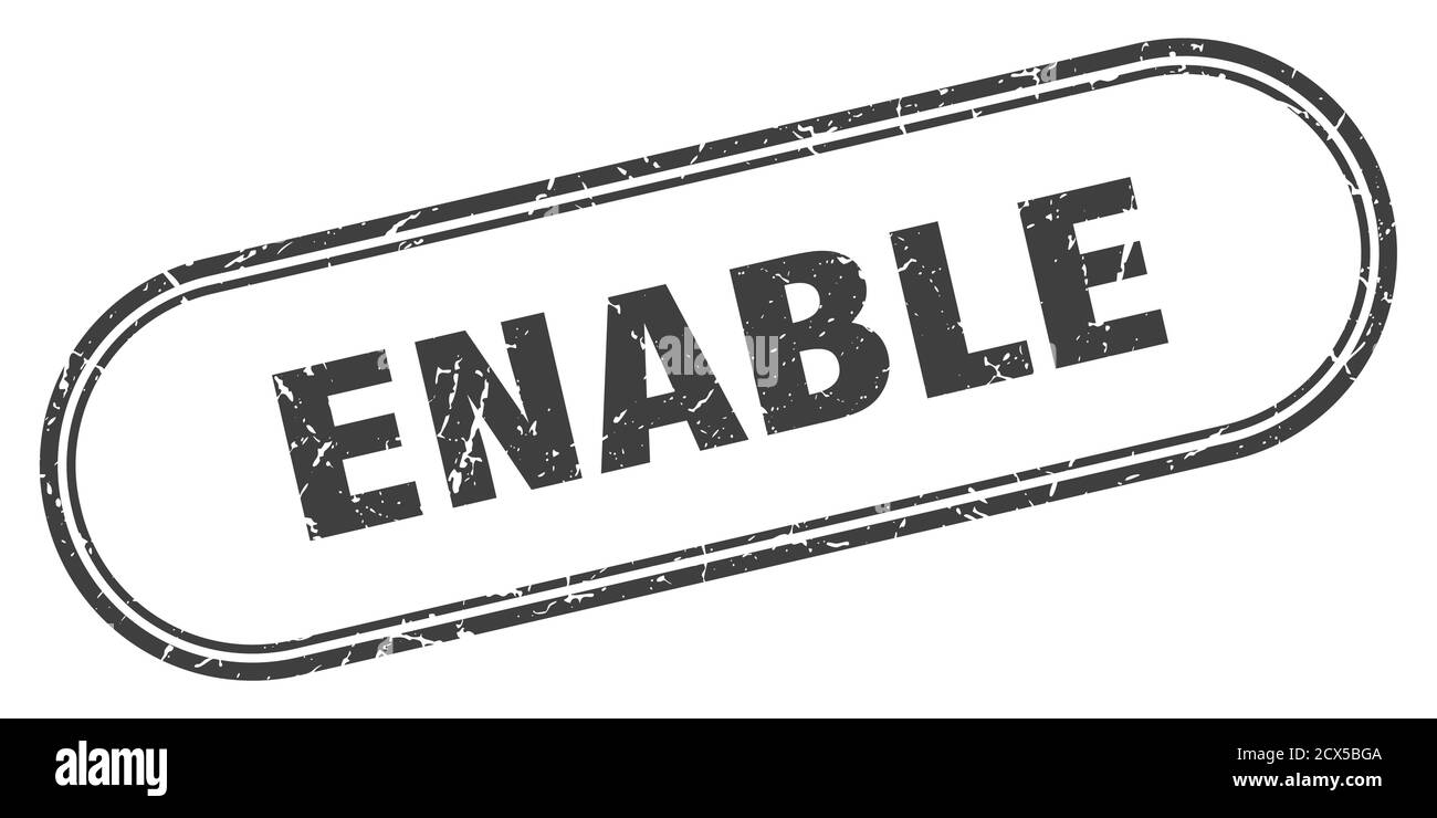 enable stamp. rounded grunge sign on white background Stock Vector ...