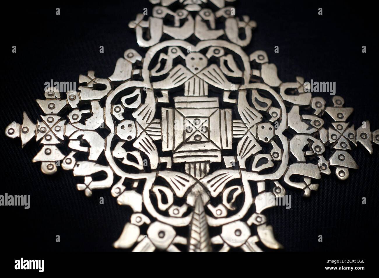 Detail of silver crucifix, Axum, Ethiopia. Christian iconography Stock ...