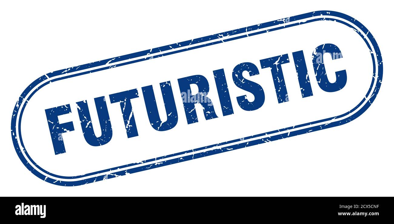 futuristic stamp. rounded grunge sign on white background Stock Vector ...