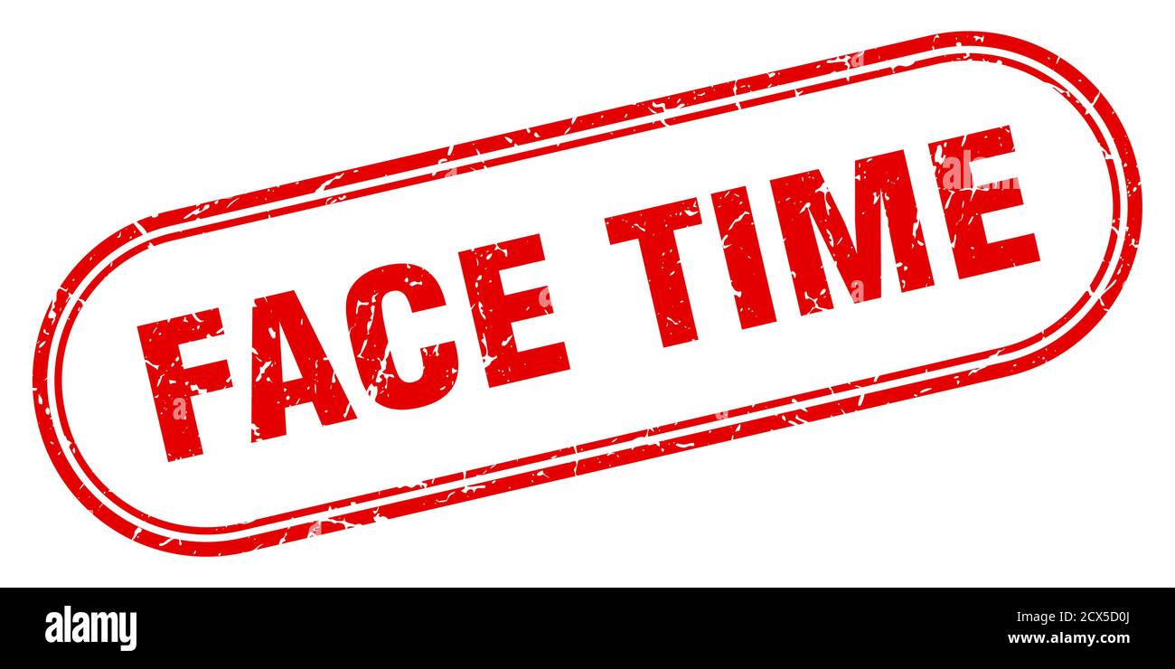 face time stamp. rounded grunge sign on white background Stock Vector ...