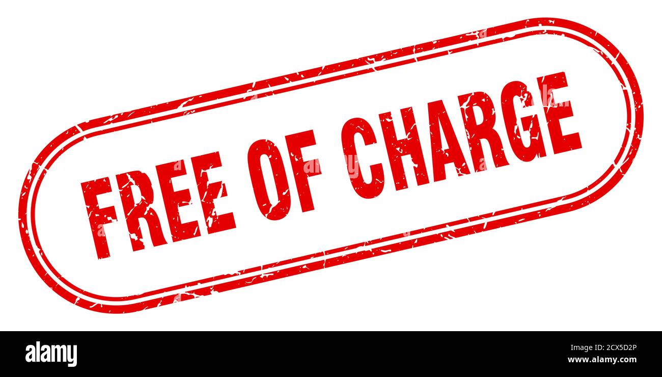 free of charge stamp. rounded grunge sign on white background Stock ...