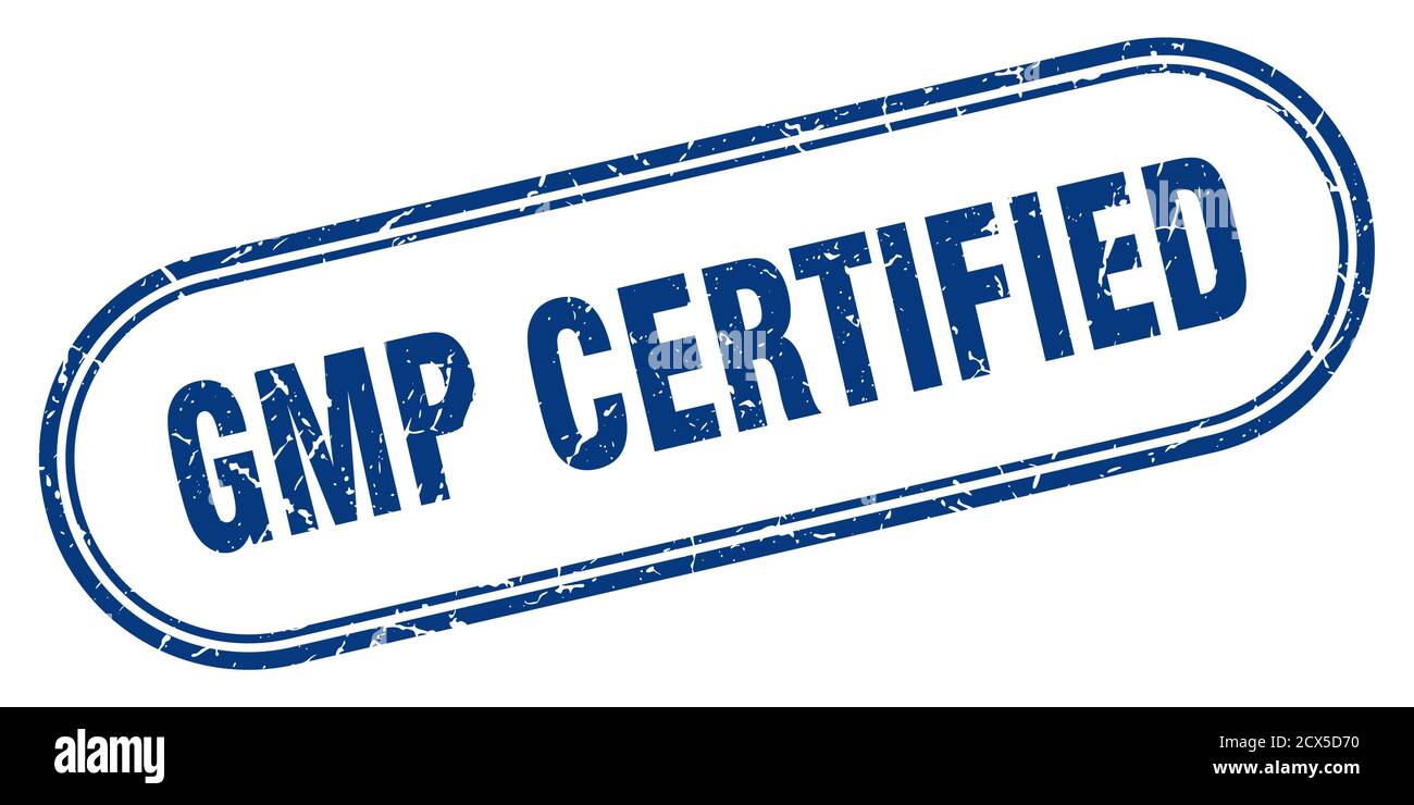 gmp certified stamp. rounded grunge sign on white background Stock ...