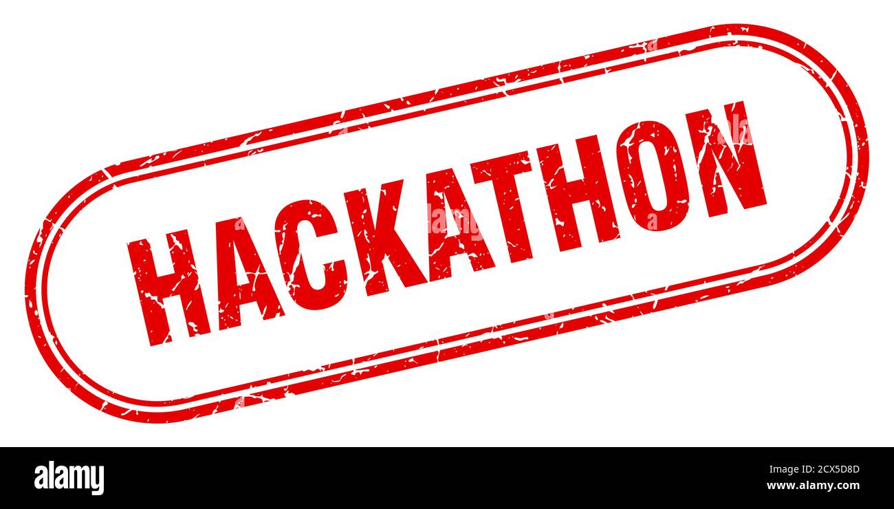 hackathon stamp. rounded grunge sign on white background Stock Vector ...