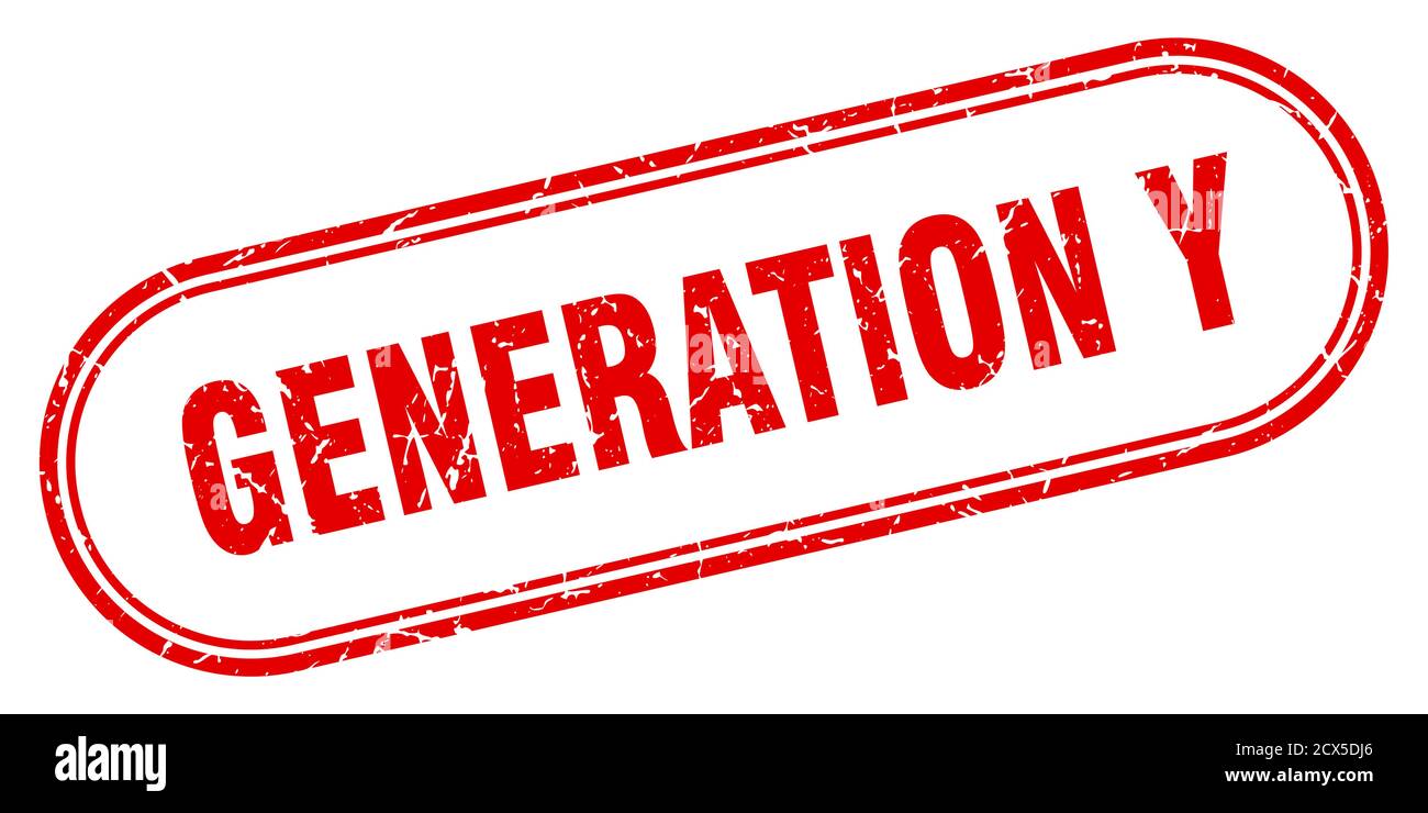 generation y stamp. rounded grunge sign on white background Stock ...