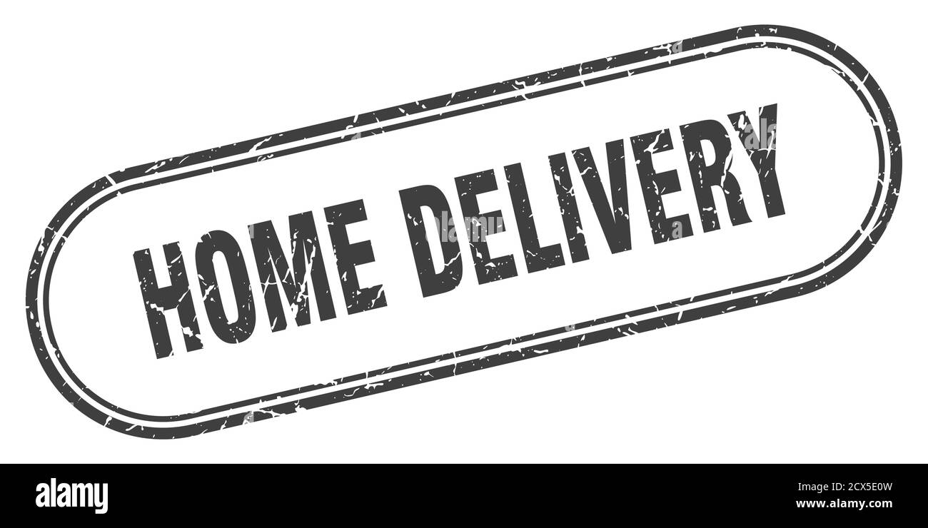 home delivery stamp. rounded grunge sign on white background Stock ...