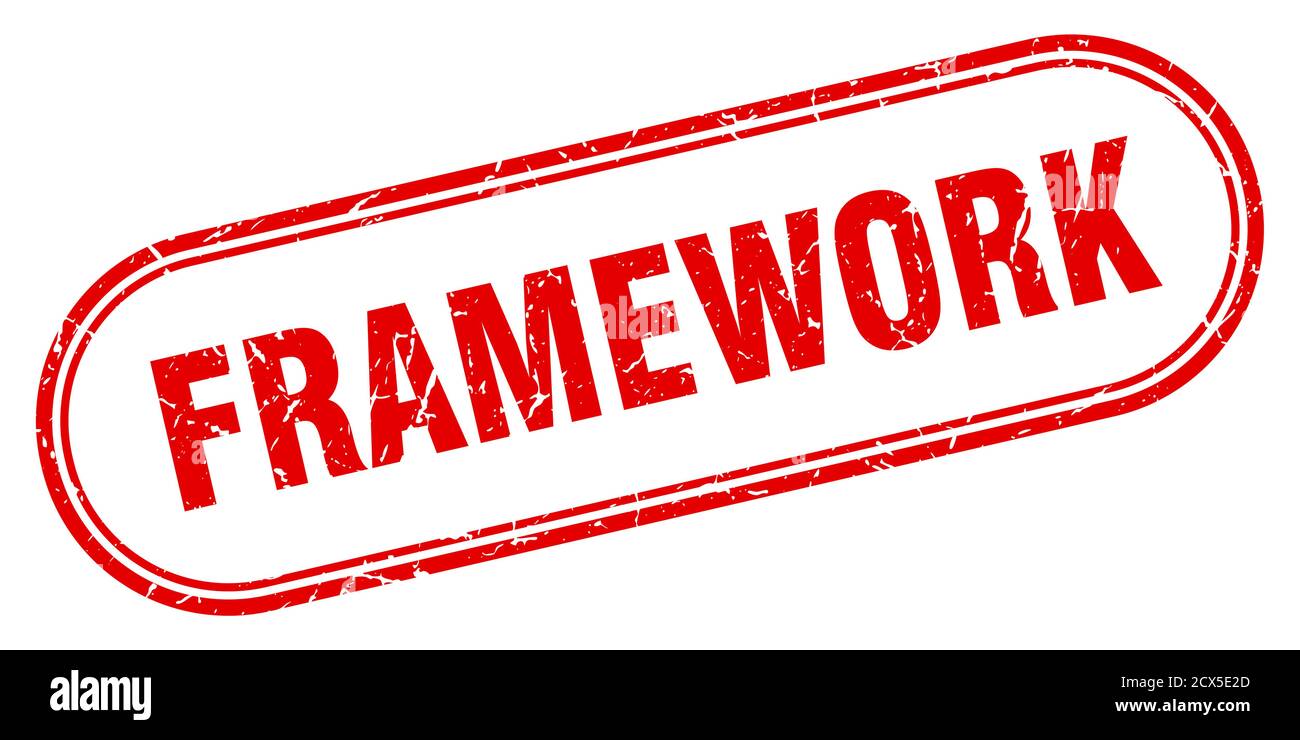 framework stamp. rounded grunge sign on white background Stock Vector ...