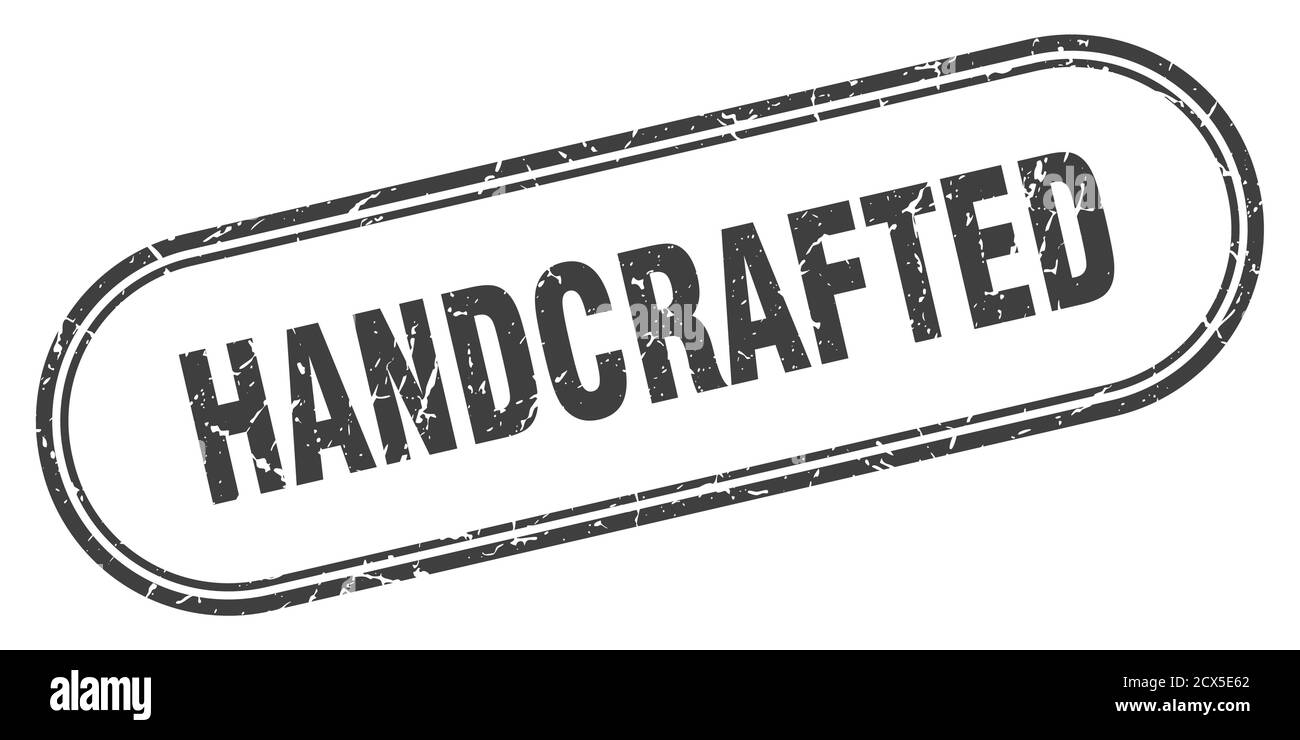 hand crafted stamp. rounded grunge sign on white background Stock ...