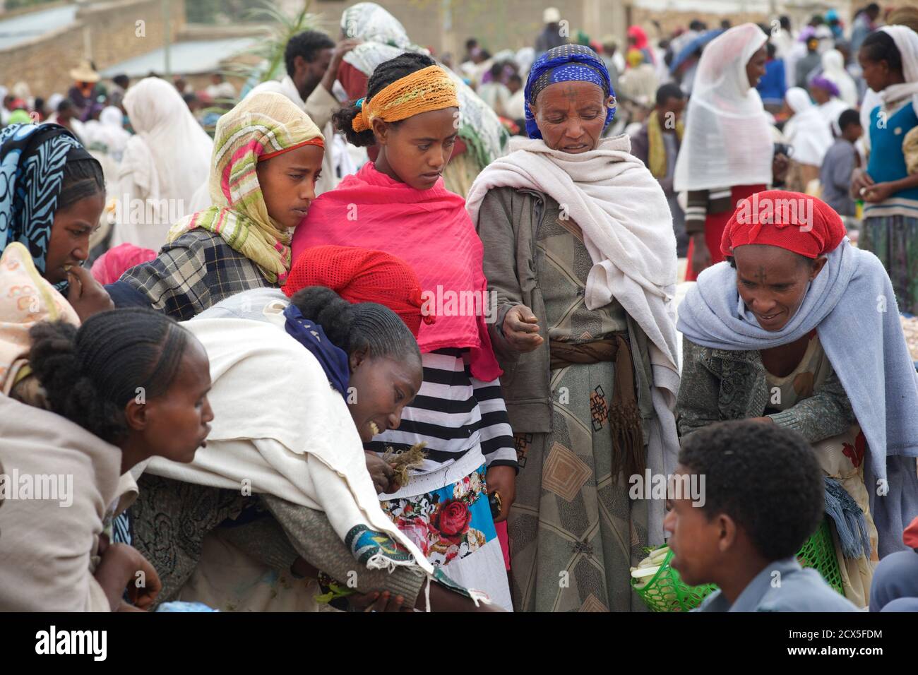 MEthiopian women shopping. Market day at Freweyni also known as Sinkata ...
