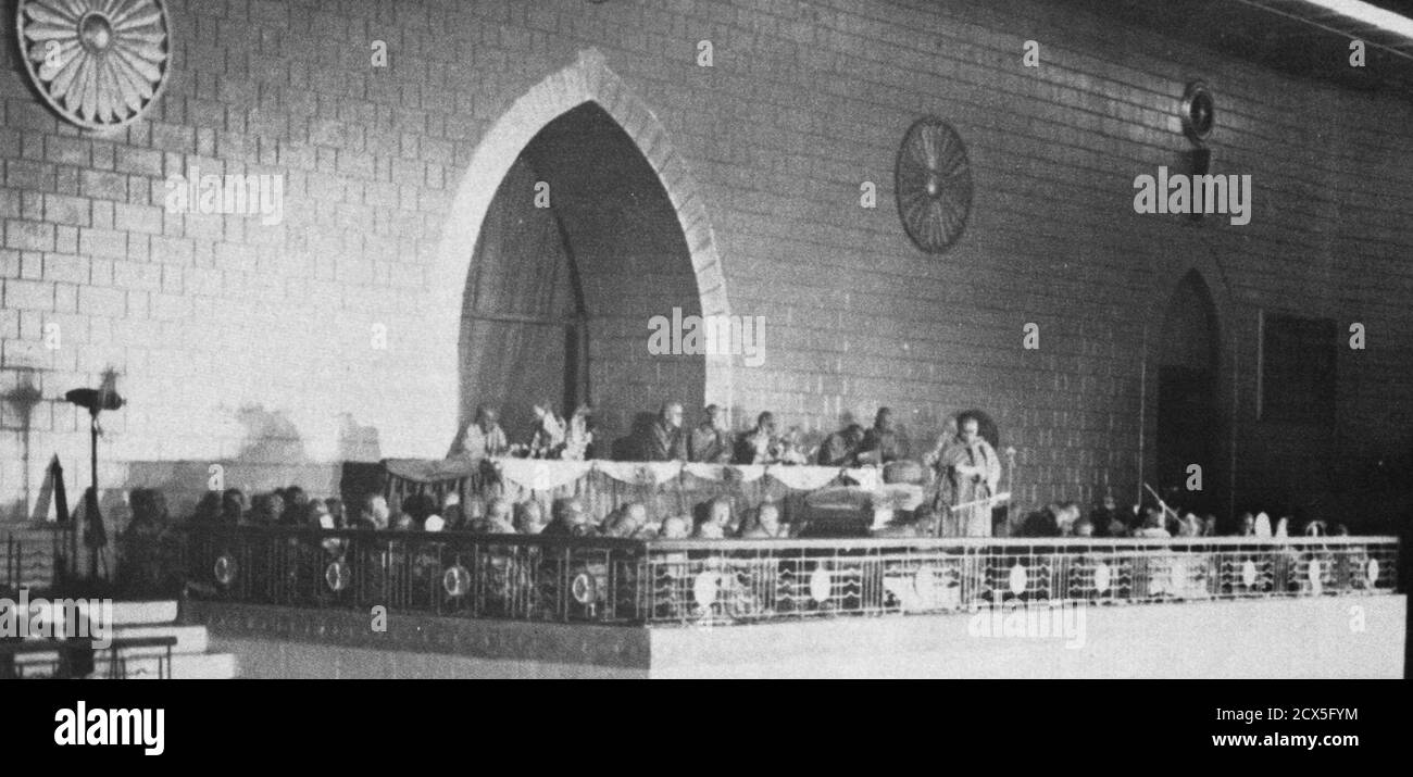 Original Caption: Opening session of the 6th Buddhist Council; main ...