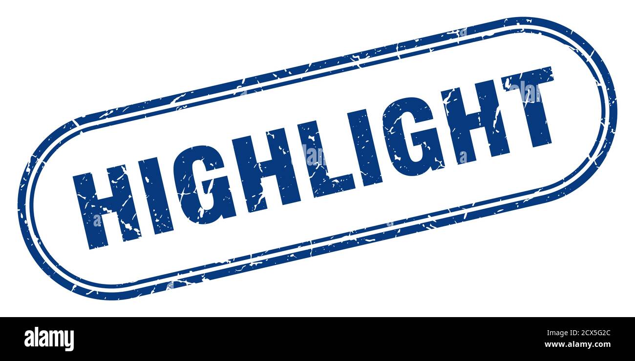 highlight stamp. rounded grunge sign on white background Stock Vector ...
