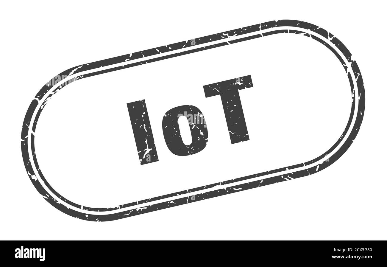 iot stamp. rounded grunge sign on white background Stock Vector Image ...