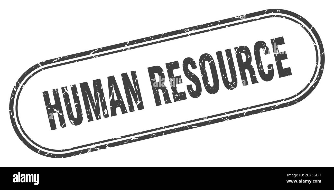 human resource stamp. rounded grunge sign on white background Stock ...