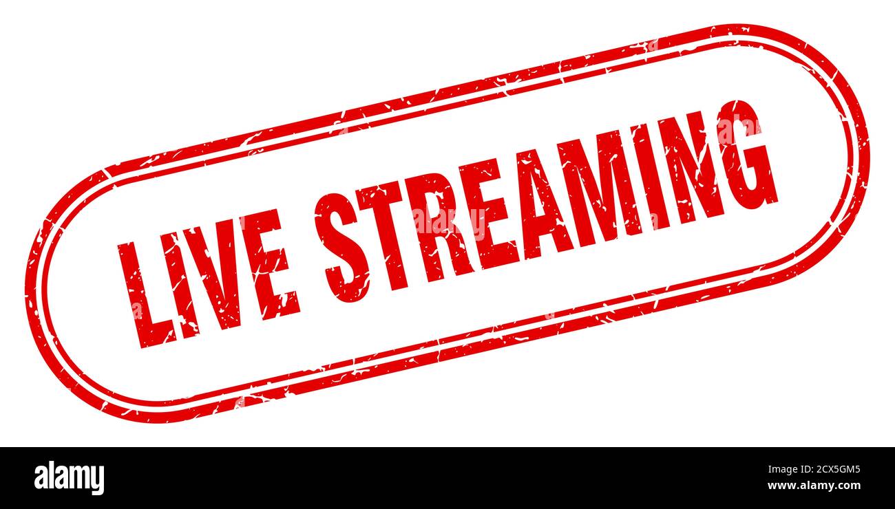 live streaming stamp. rounded grunge sign on white background Stock ...